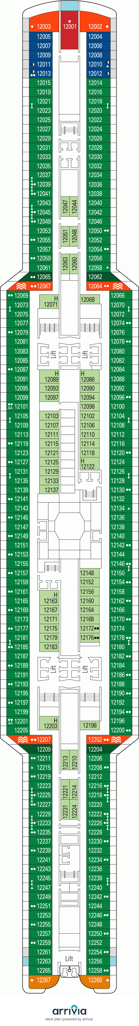 Deck 12 on MSC Seaview | MSC Seaview Deck 12 on CruiseCheap.com