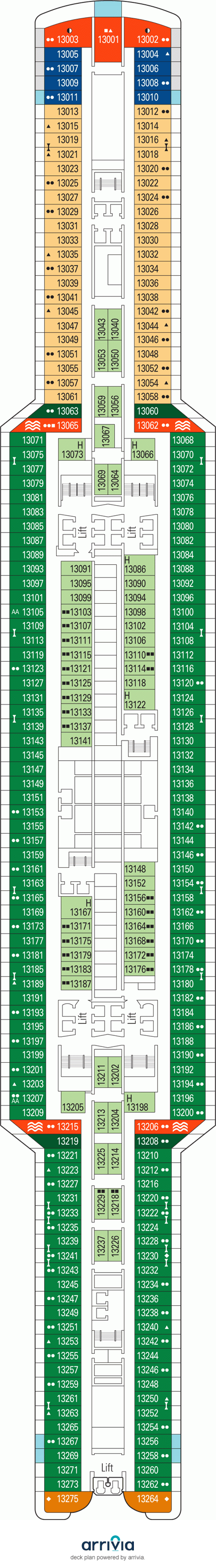 Deck 13 on MSC Seaview | MSC Seaview Deck 13 on CruiseCheap.com
