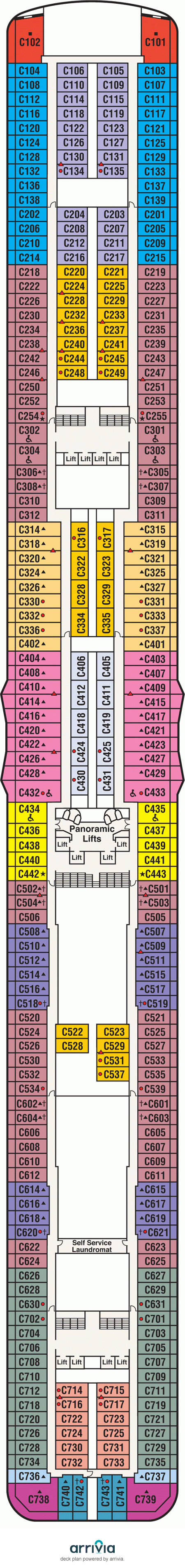 Royal Princess Deck Plans | Caribe Deck | What's on Caribe Deck on ...